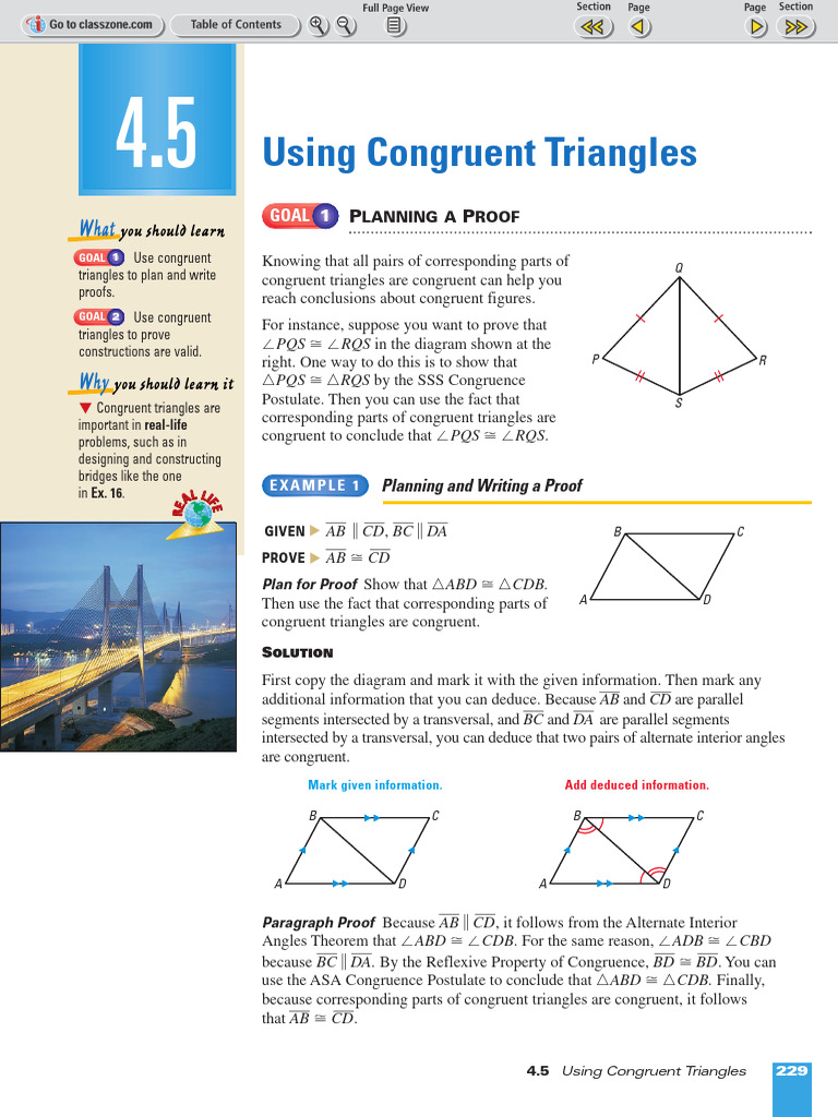 ML Geometry 4-5 Using Congruent Triangles | PDF