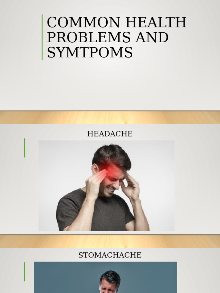 Common Health Problems and Symtpoms | PDF
