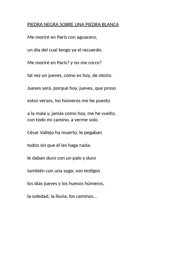 Piedra Negra Sobre Una Piedra Blanca | PDF