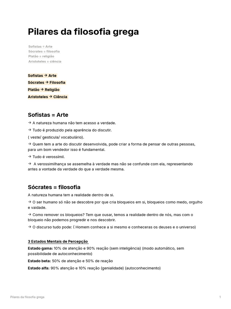 Pilares Da Filosofia Grega | PDF