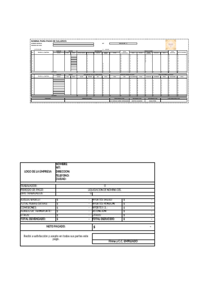 Formato Nómina Pdf