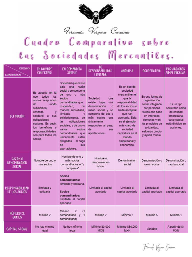 Cuadro Comparativo de Las Sociedades | PDF | Business | Economias