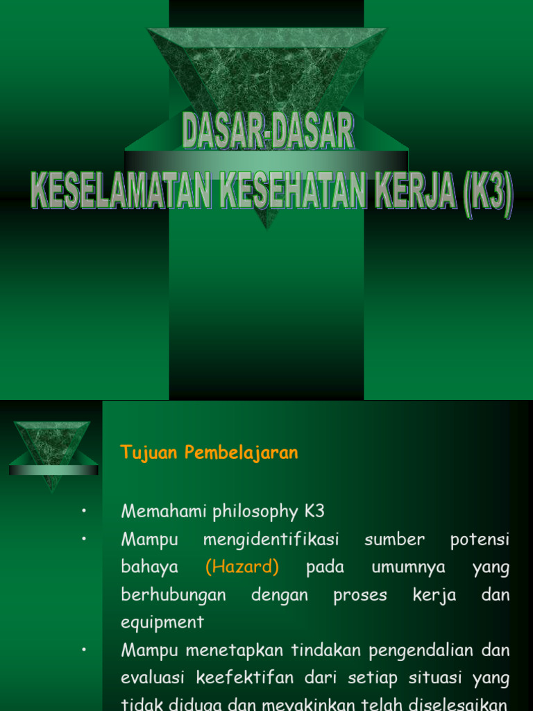 Materi MK K3 Dasar Pekan Pertama | PDF