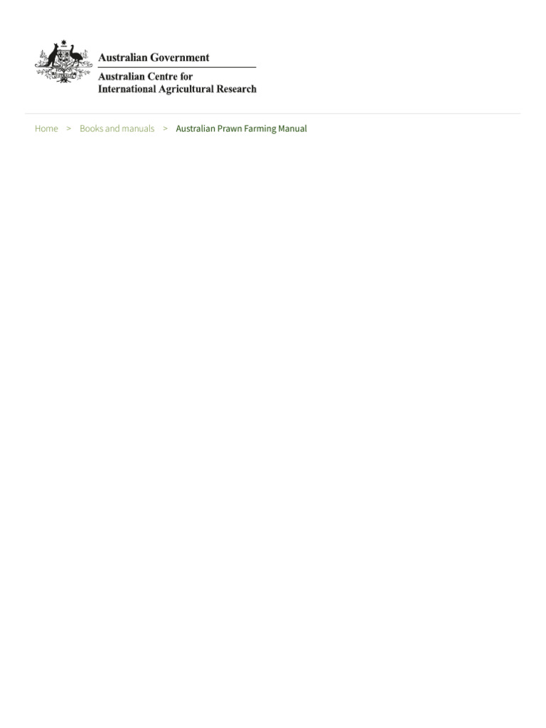 Australian Prawn Farming Manual - ACIAR | PDF