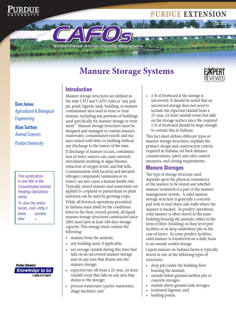 Manure Storage Systems | PDF