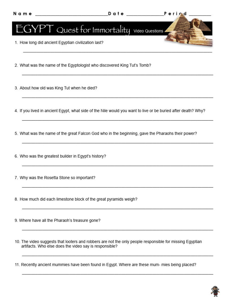 Egypt Video Questions | PDF