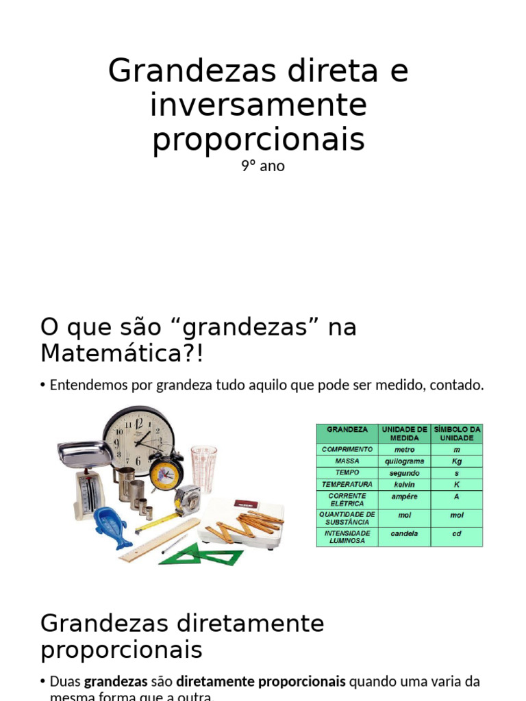 Grandezas Diretas e Inversos - 9a B C | PDF