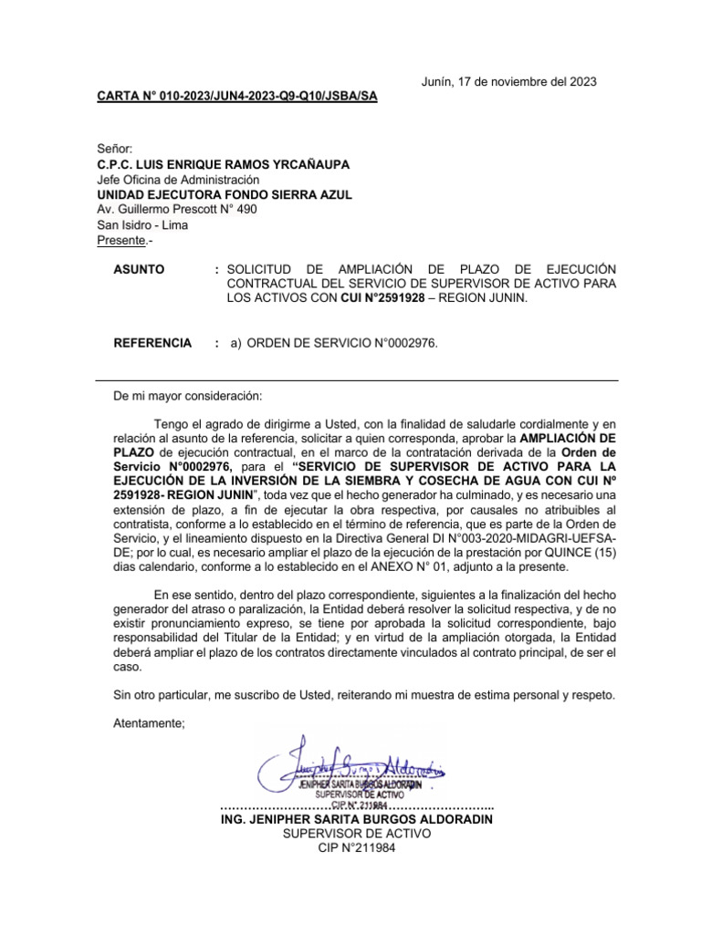 Carta #010-2023 - Jun4-2023-Q9-Q10 - Jsba - Sa | PDF