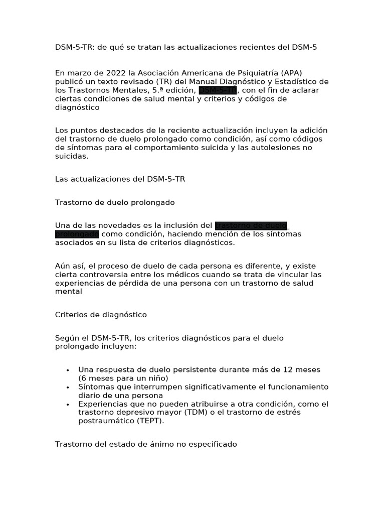 DSM 5 TR | PDF