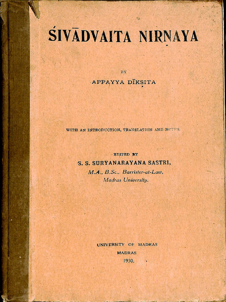 Sivadvaita Nirnaya-1930 | PDF