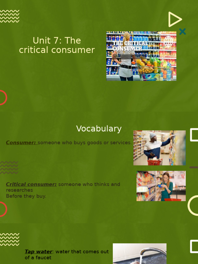 Unit 7 The Critical Consumer | PDF