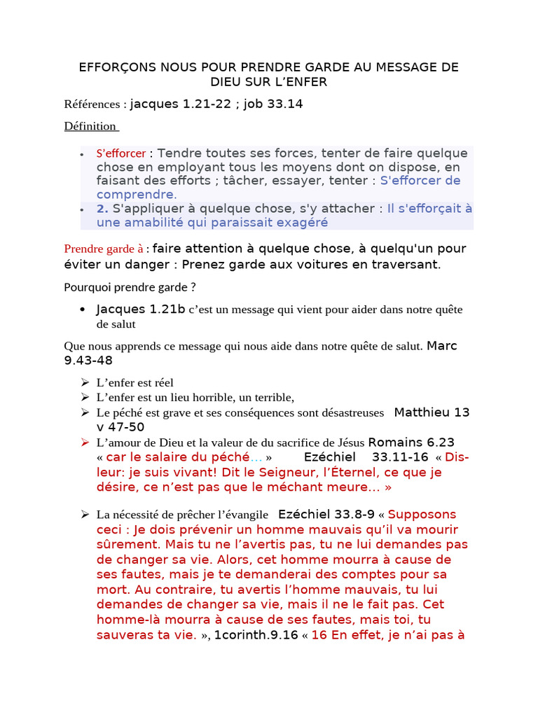 Etude Biblique L'enfer | PDF