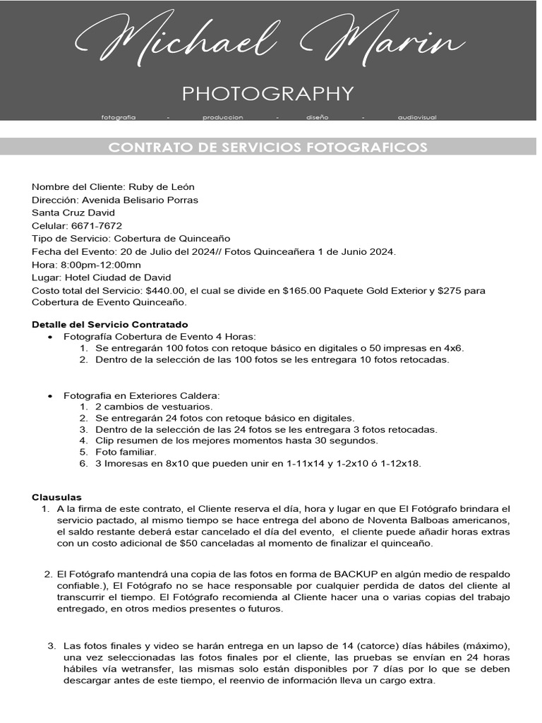 Contrato Ruby de Leon | PDF