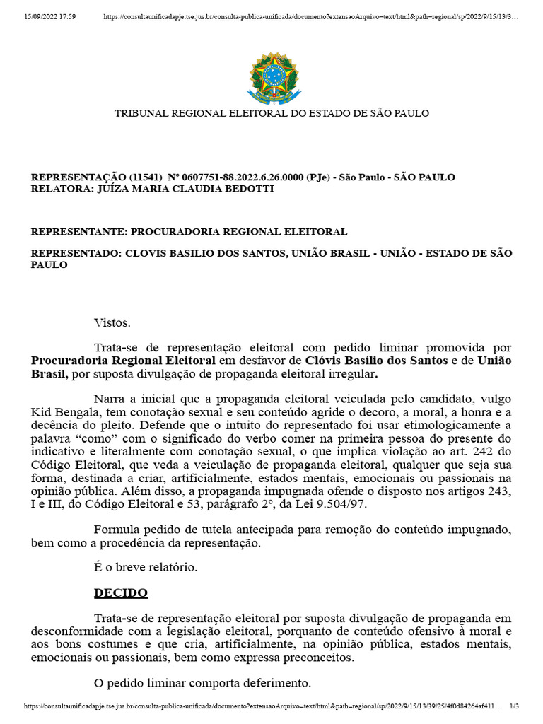 Kidbengala Decisao Tre 15set2022 | PDF