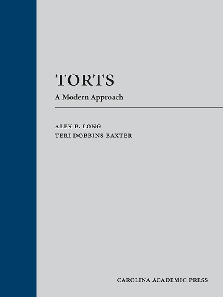 Torts A Modern Approach-Carolina Academic Press (2020) | PDF | Tort ...