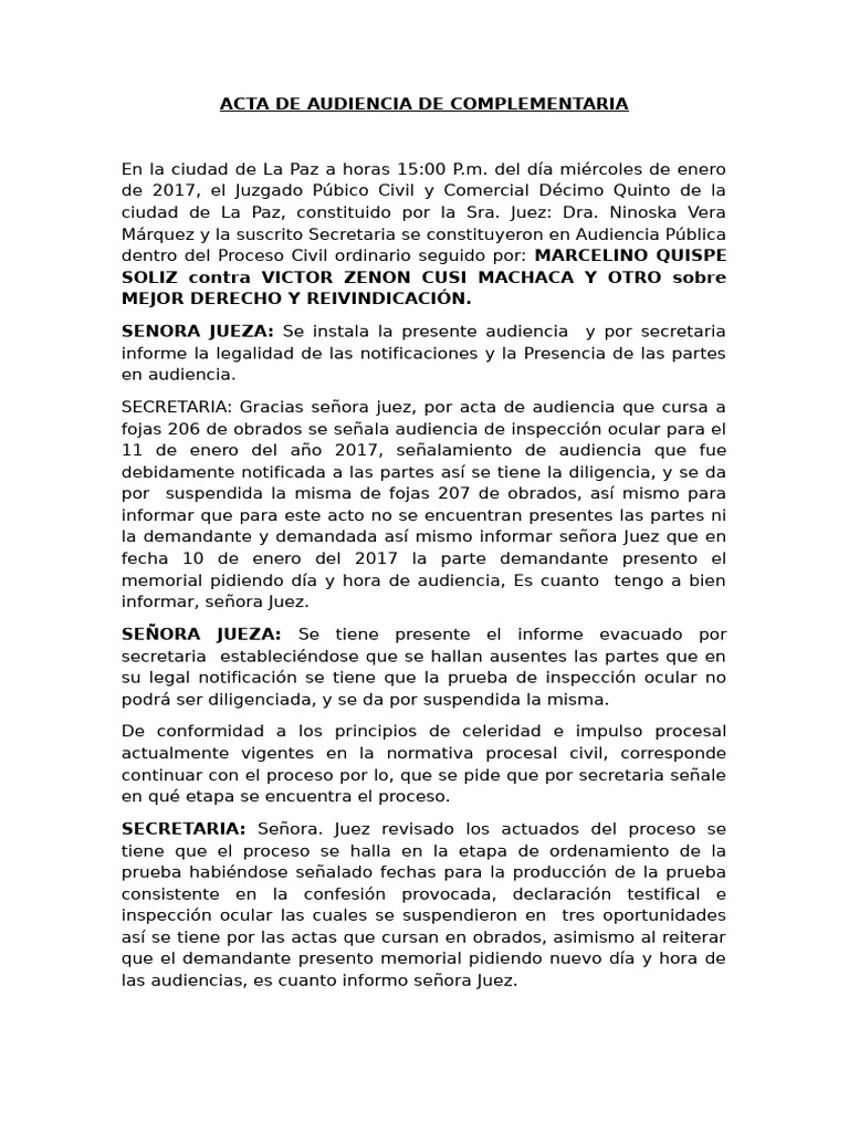 AUDIENCIA COMPLEMENTARIA | PDF