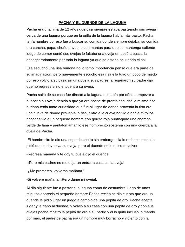 Pacha y El Duende de La Laguna | PDF