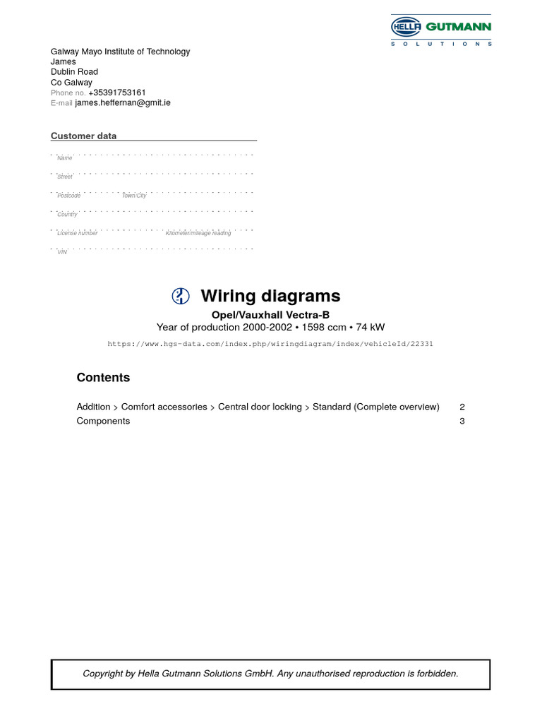 Opel Central Locking | PDF