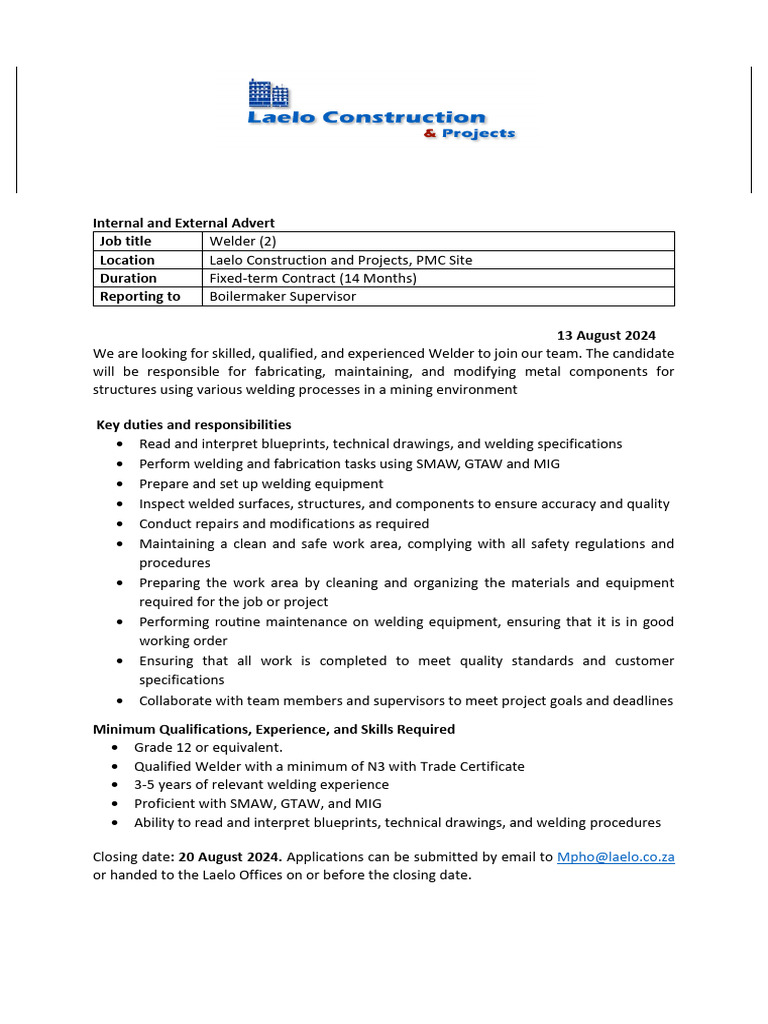 Welder Advert 2 | PDF