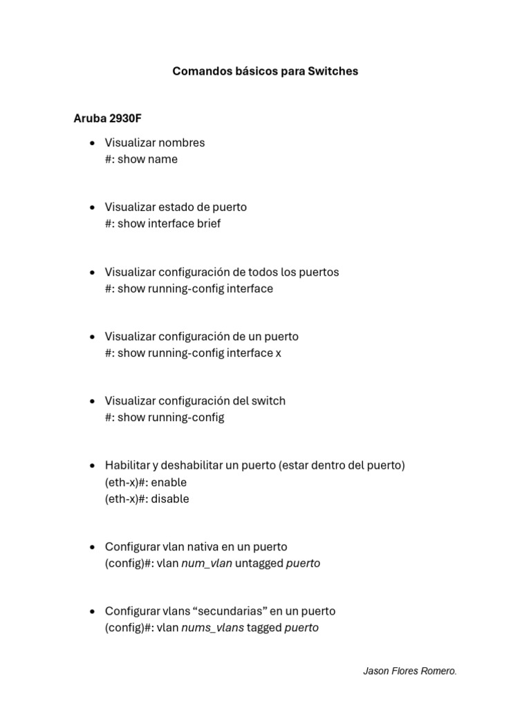 Comandos Básicos Para Switches Pdf