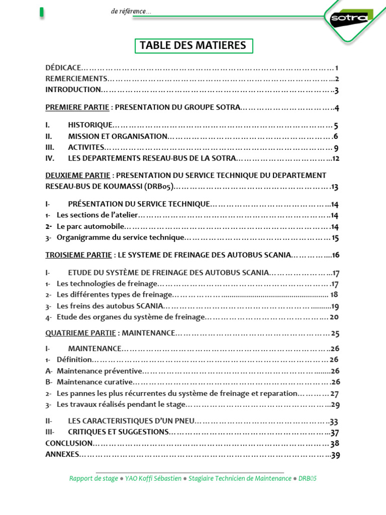Table Des Matières Rapport de Stage | PDF