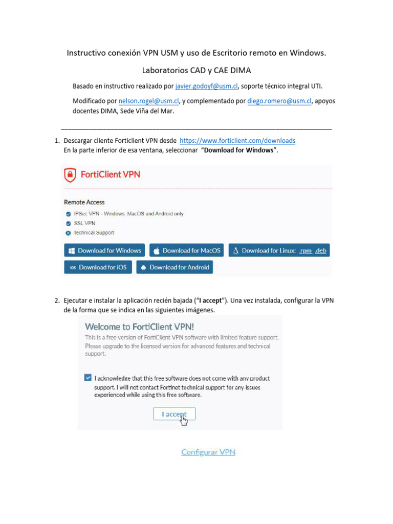 Instructivo Conexión VPN y Uso de Escritorio Remoto en Windows (NRC) | PDF | Red privada virtual ...