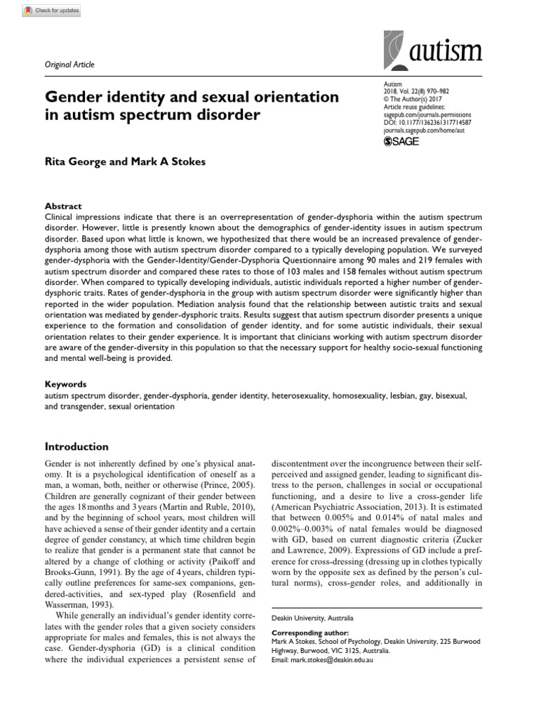 George Stokes 2017 Gender Identity and Sexual Orientation in Autism ...