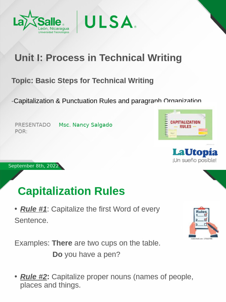 Capitalization and Paragraph Organization | PDF