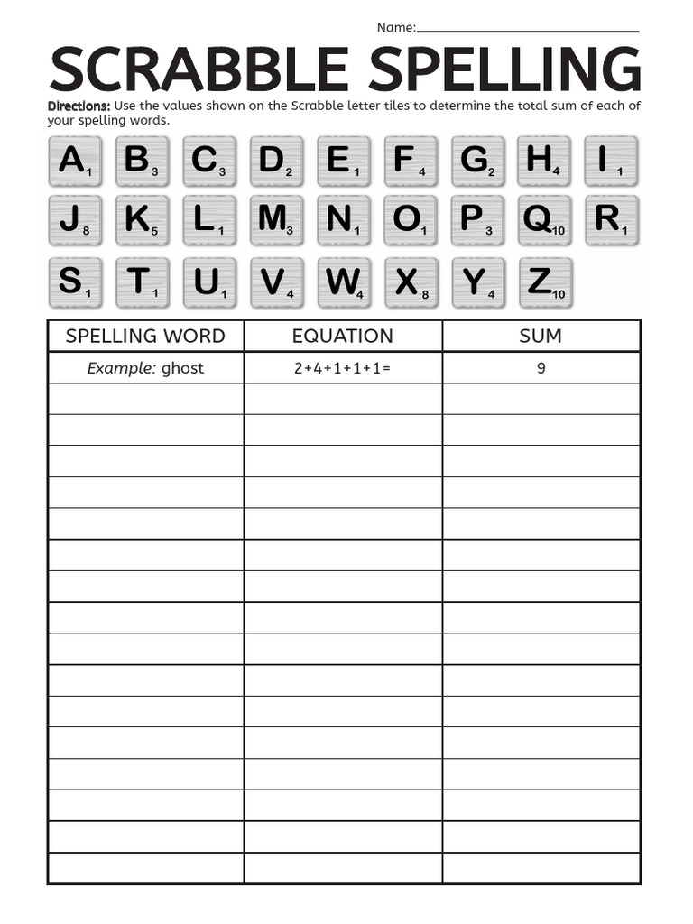 Scrabble Spelling | PDF | Language Arts & Discipline | Teaching Methods ...