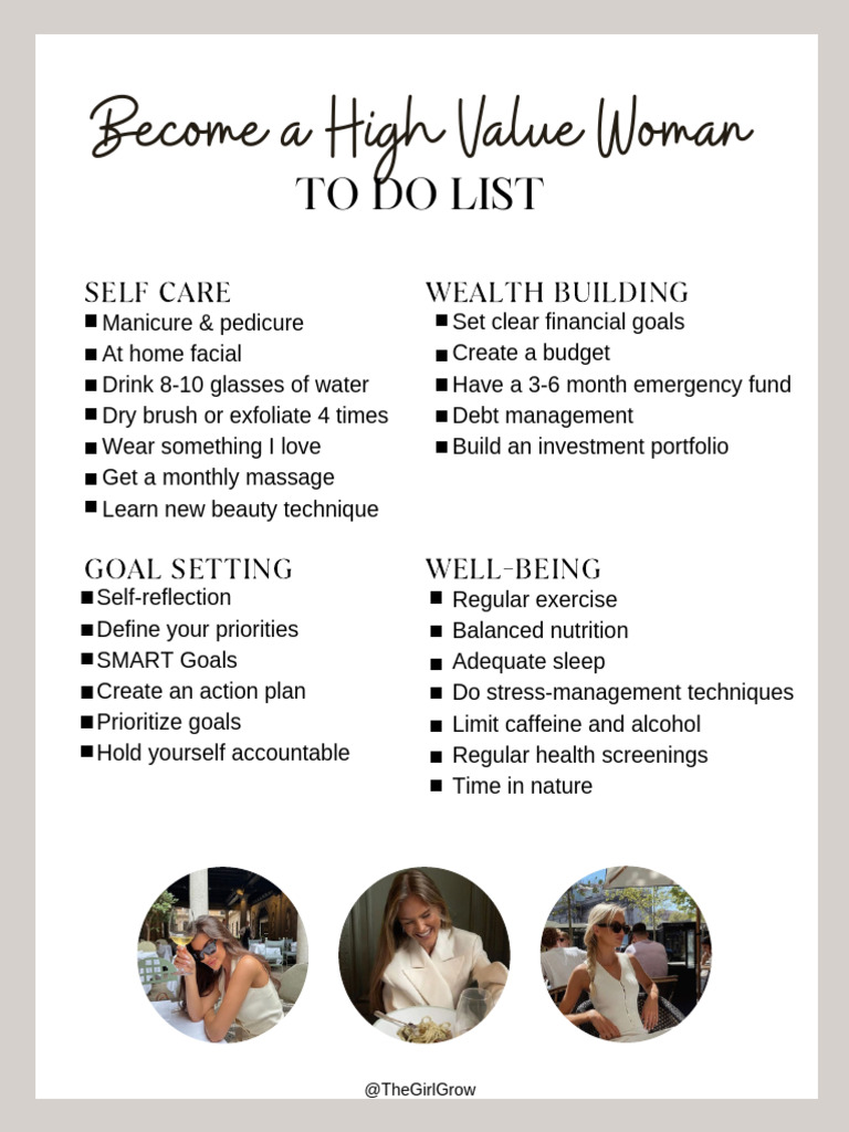 High Value Woman Checklist | PDF