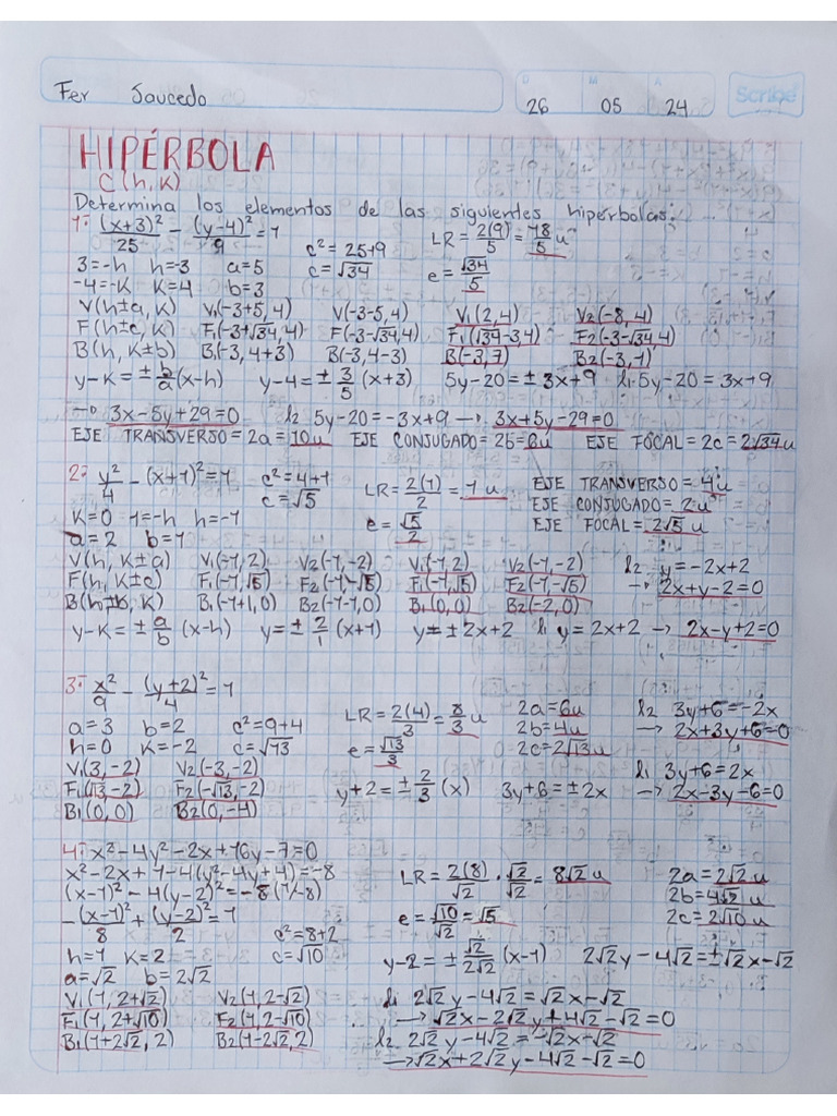 Hipérbola C(h,k) | PDF