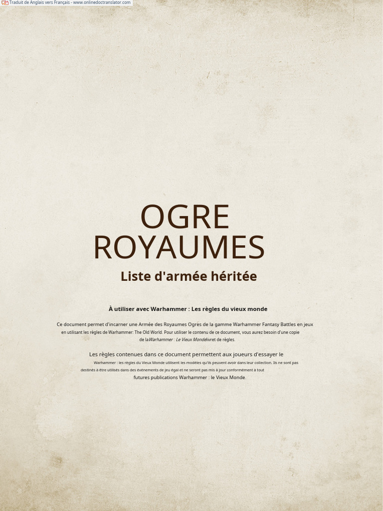 Royaume Ogre FR | PDF