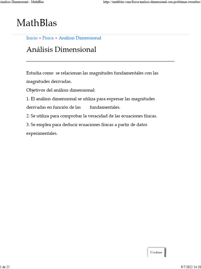 Analisis Dimensional | PDF