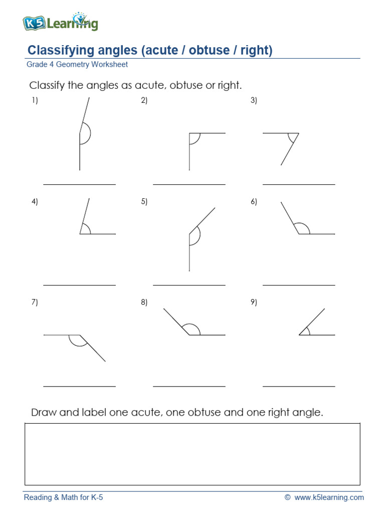 Grade 4 Geometry Classifying Angles B | PDF