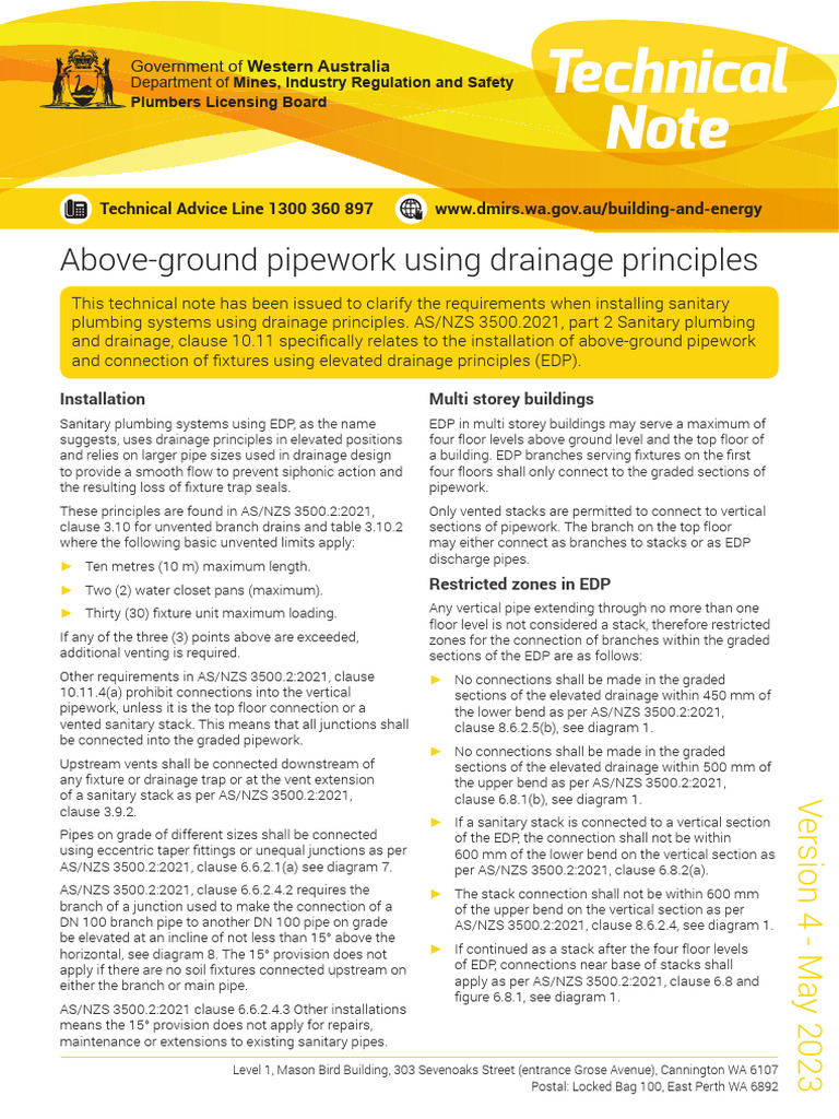 Above Ground Pipework Using Drainage Principles May 2023 | PDF