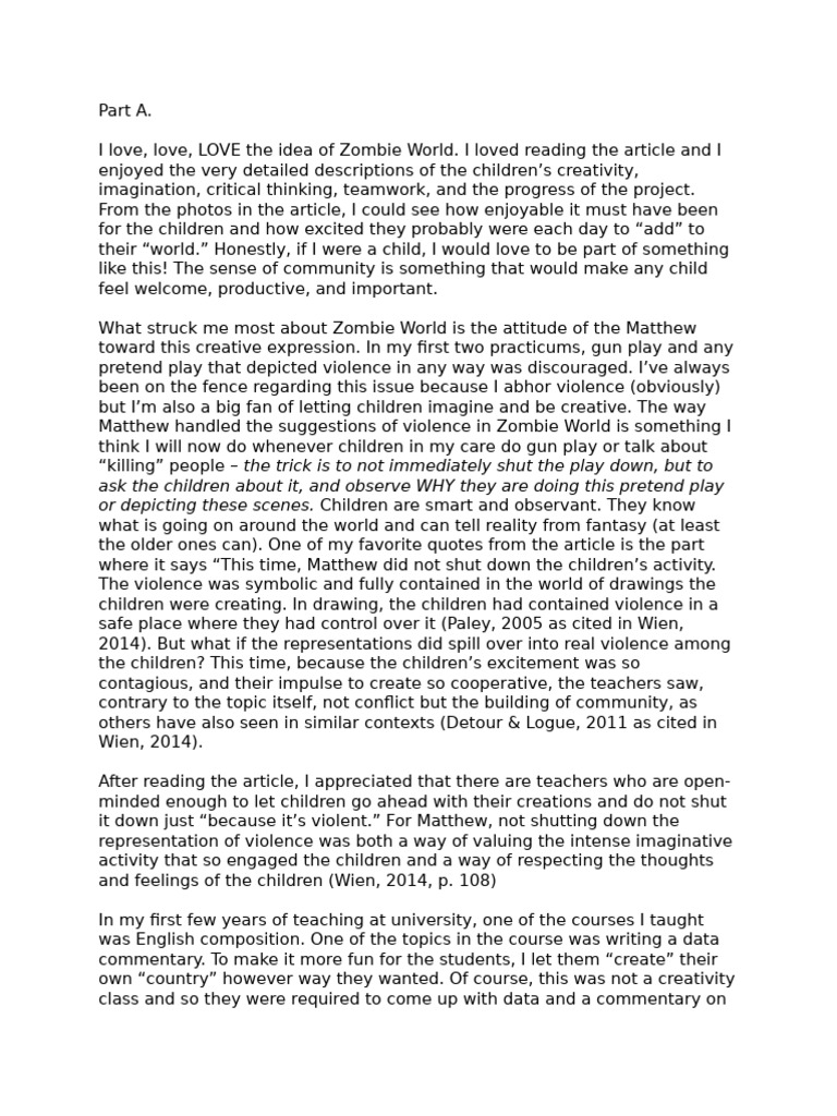 Zombie World Journal Entry | PDF
