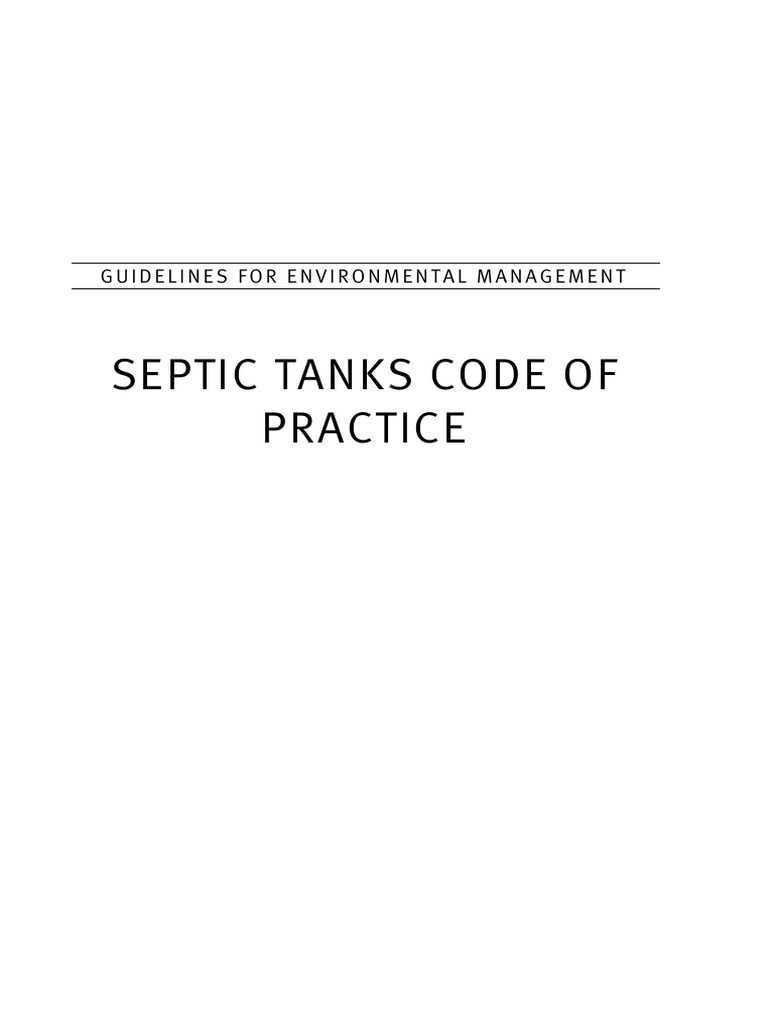 891-Septic Tank Code of Practice Standard | PDF