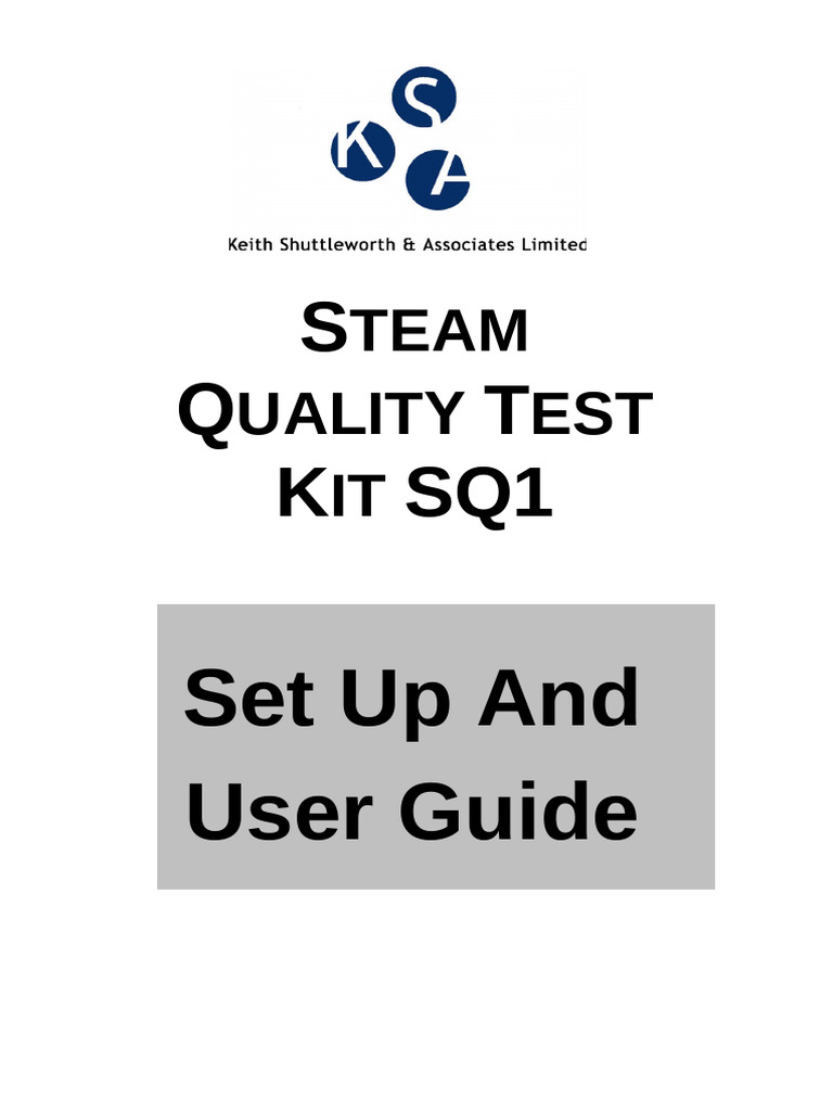 Steam Quality Test SQ1 Instruction Manual | PDF