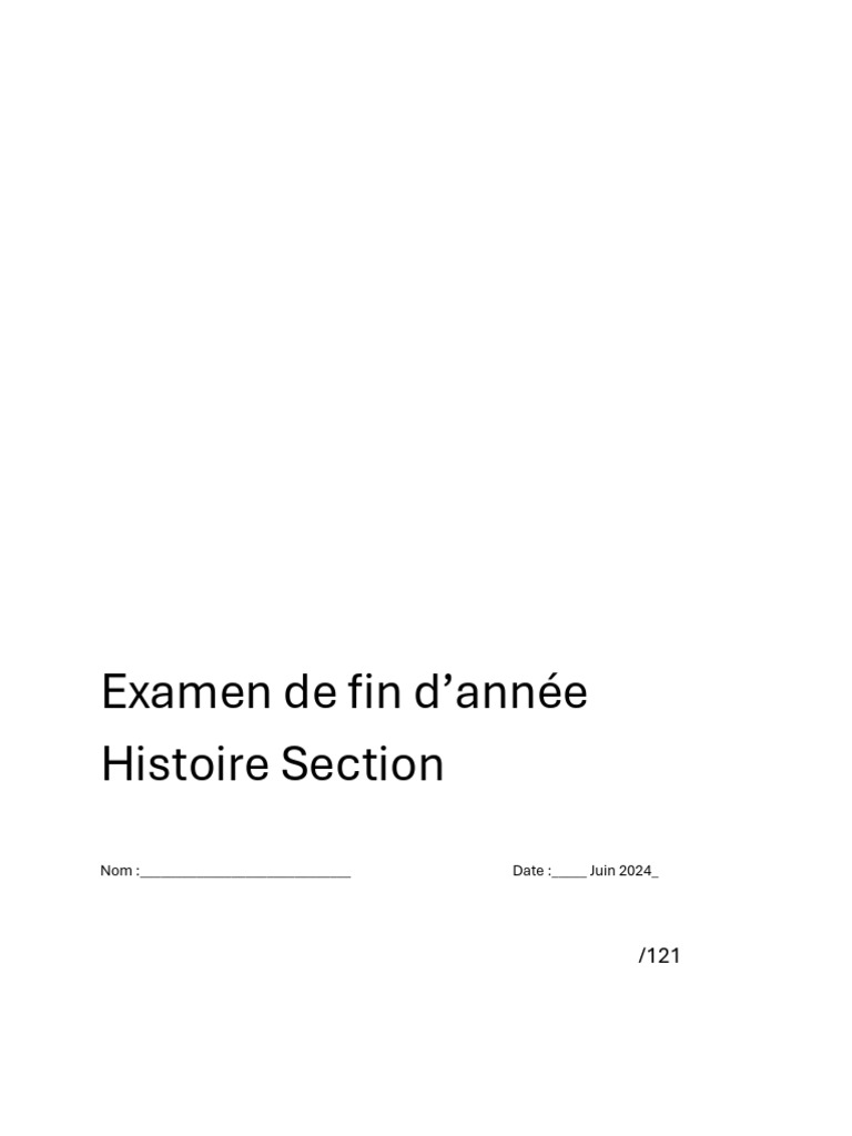 Feuille Réponse - Révision HÉC 2e Secondaire | PDF