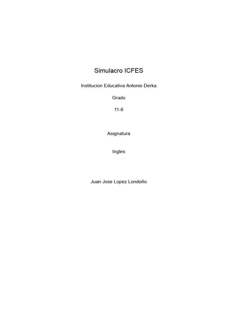 Simulacro ICFES | PDF