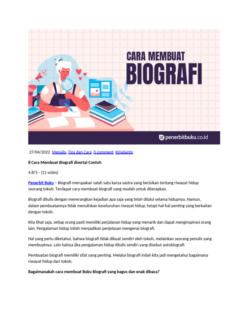 8 Cara Membuat Biografi Disertai Contoh | PDF