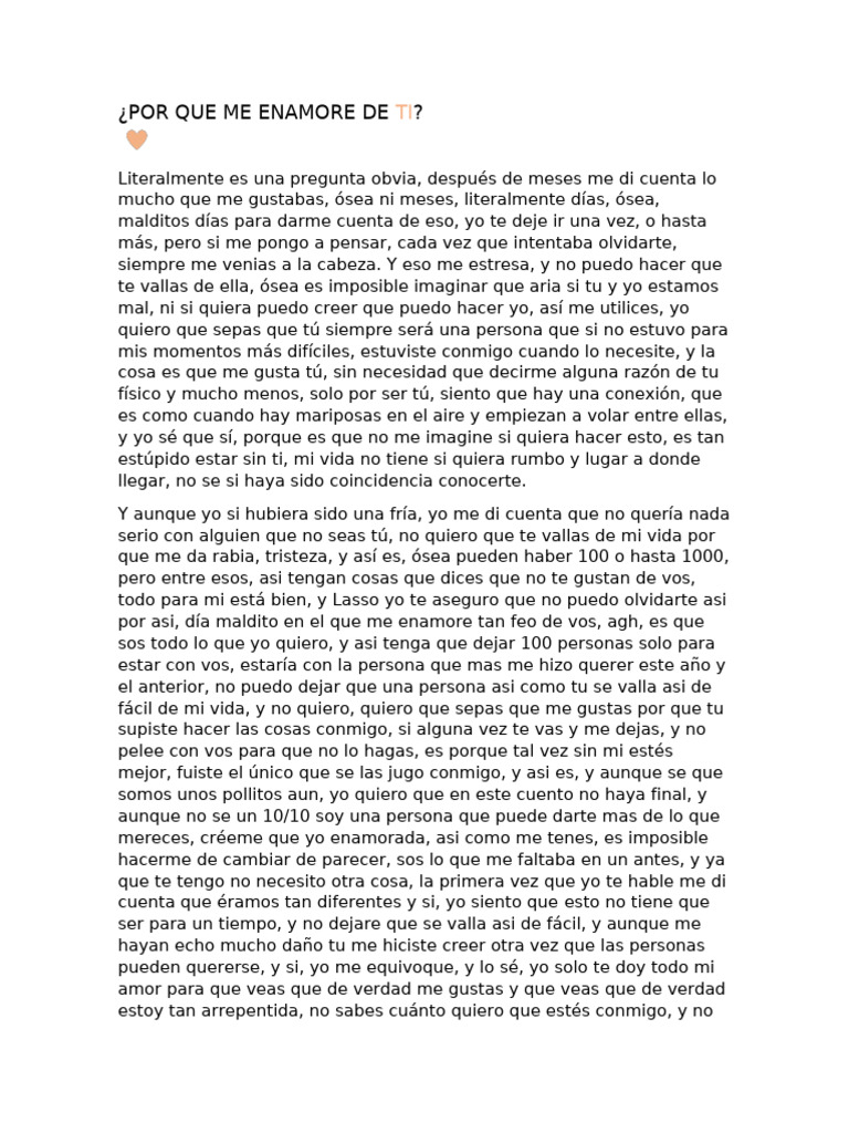 Por Que Me Enamore de Ti | PDF