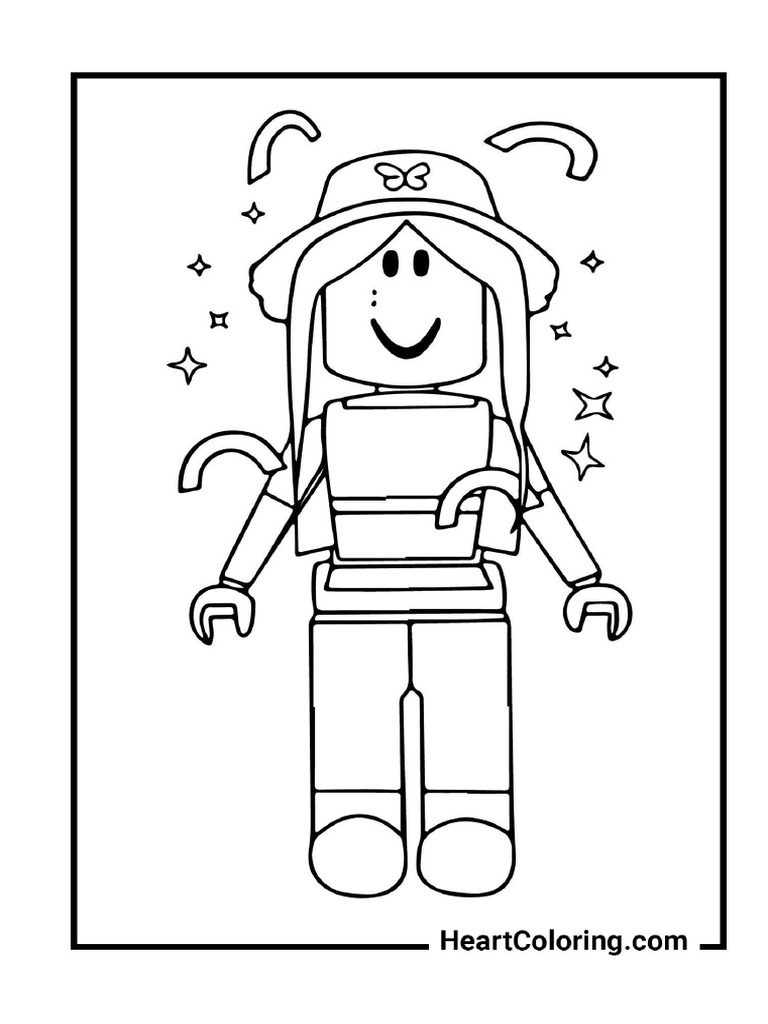 1617 5 Girl In A Panama Hat Roblox Coloring Pages Pdf