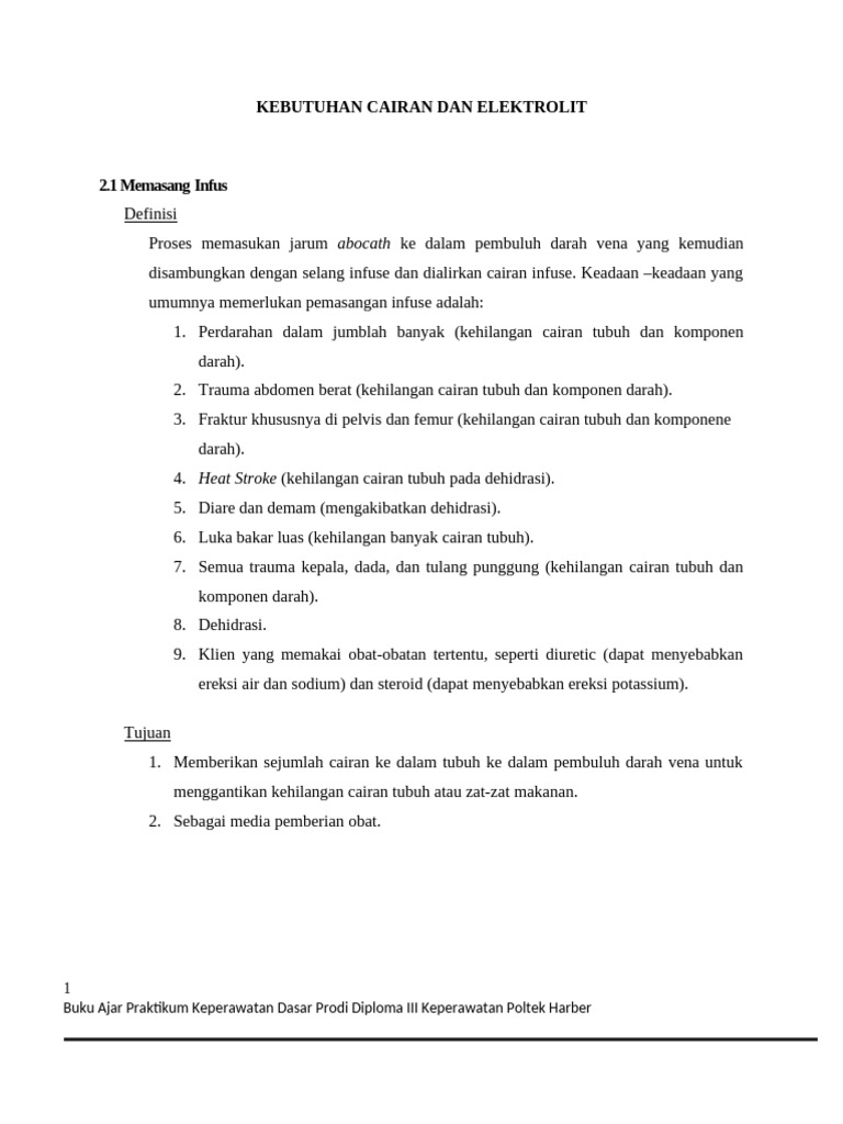 KDM - Kebutuhan Cairan & Elektrolit | PDF