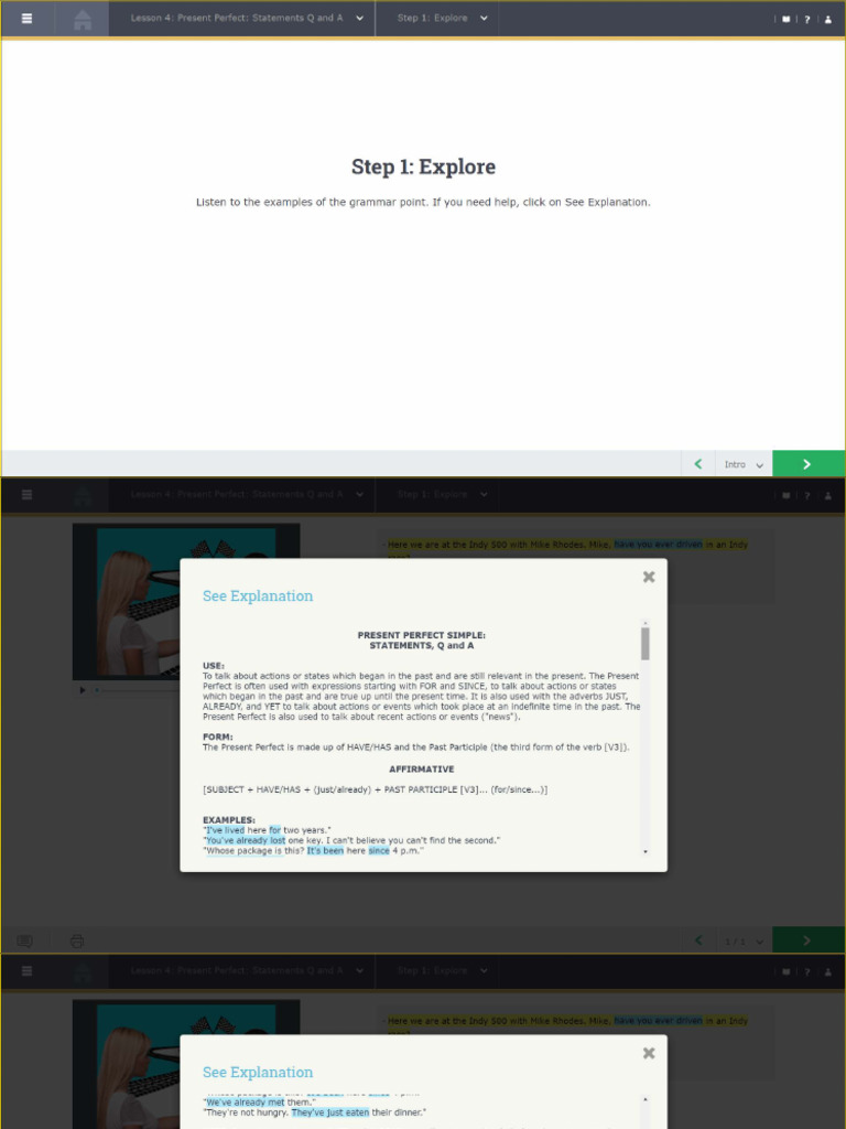 Lesson 4 Present Perfect Statements Q and A | PDF
