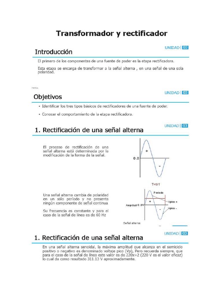 Transformador y Rectificador Semana 03 | PDF