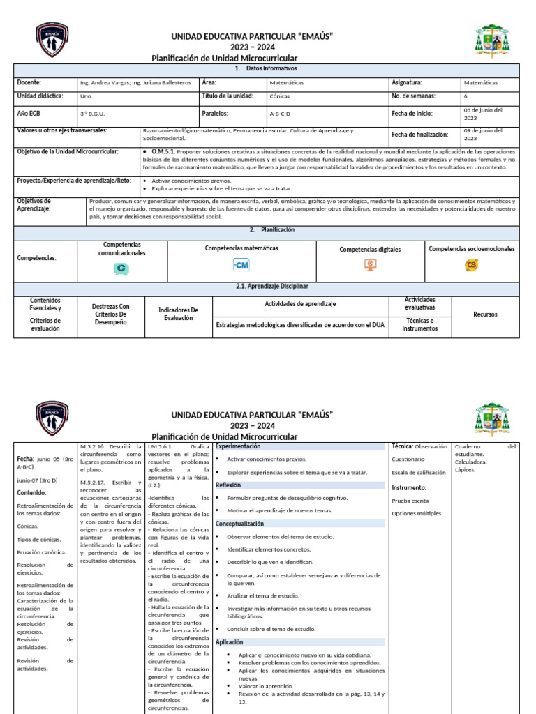 Plan Semanal - 3ro. A-B-C-D - Matematicas - Del 05 Al 09 de Junio ...