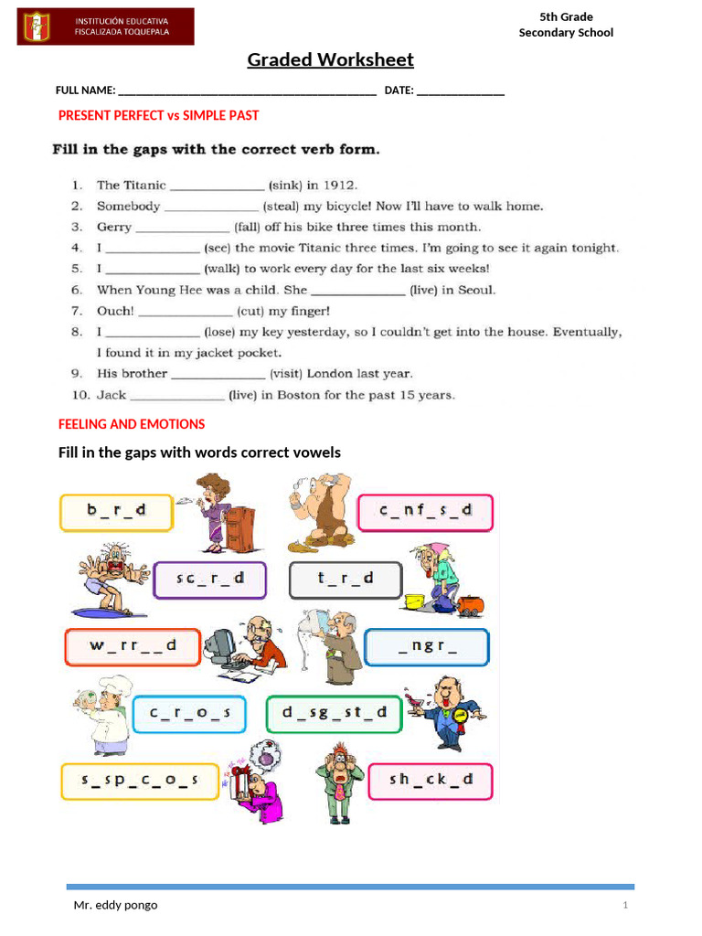 5th Grade - Graded Worksheet | PDF