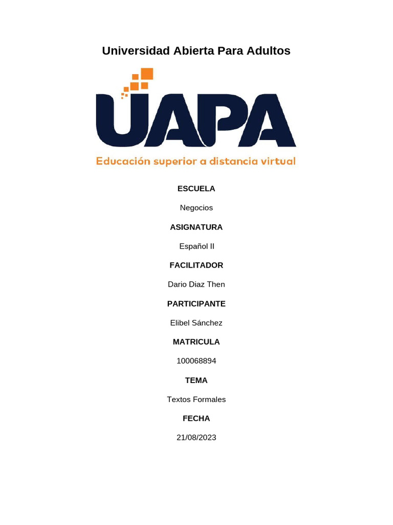 Textos Formales | PDF