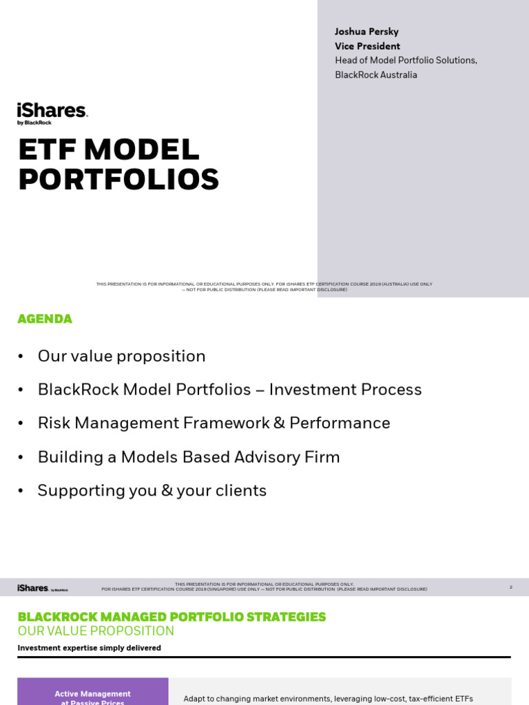 ETF - ETF Model Portfolios - Evolution or Revolution (BlackRock) | PDF